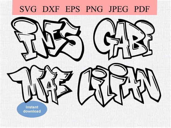 Mae Lilian Ines Gabi / Graffiti Names / SVG DXF EPS / - Etsy India