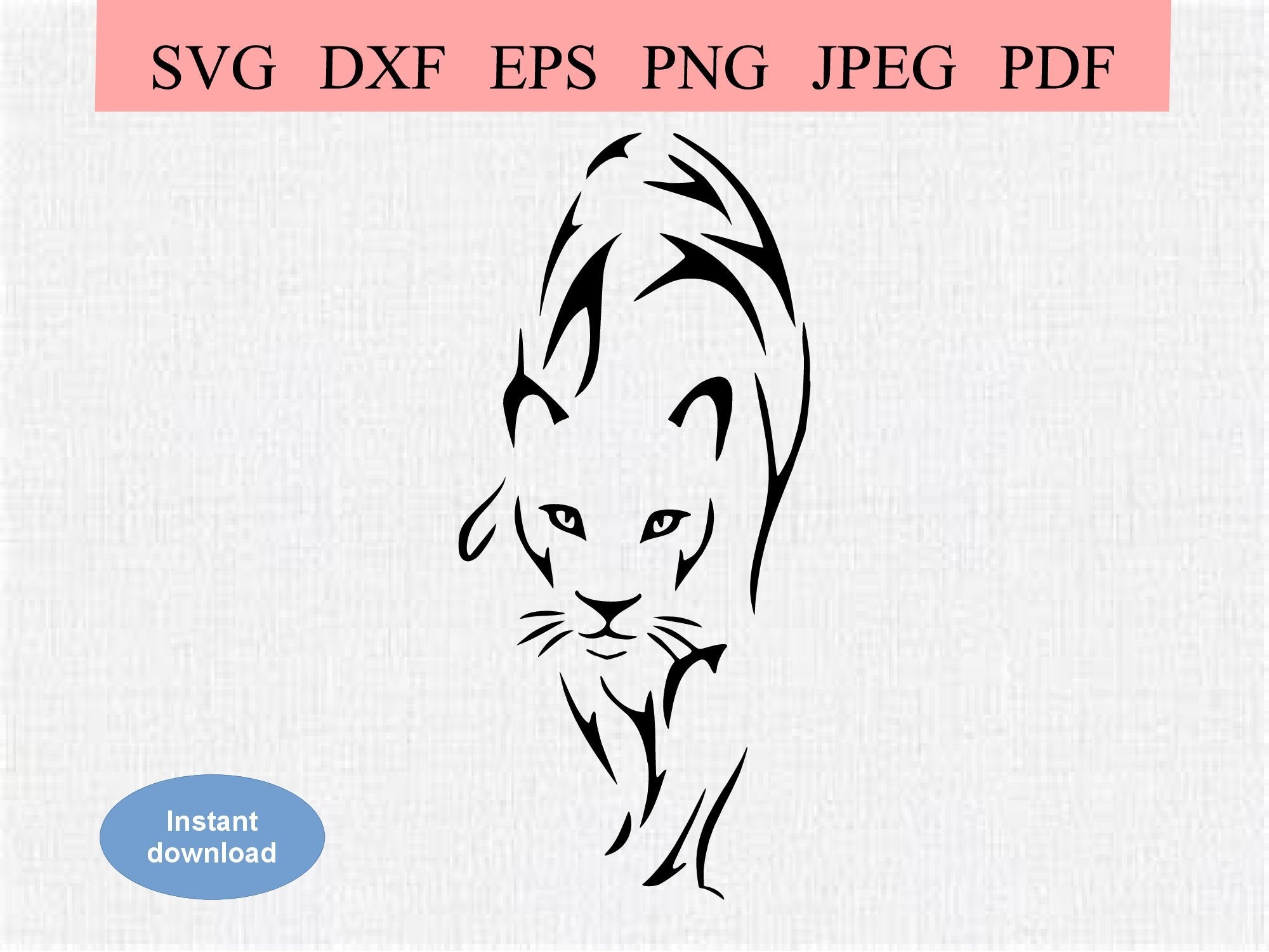 Tribal Puma Lioness / SVG DXF EPS / Abstract Wild Cougar / Geometric ...