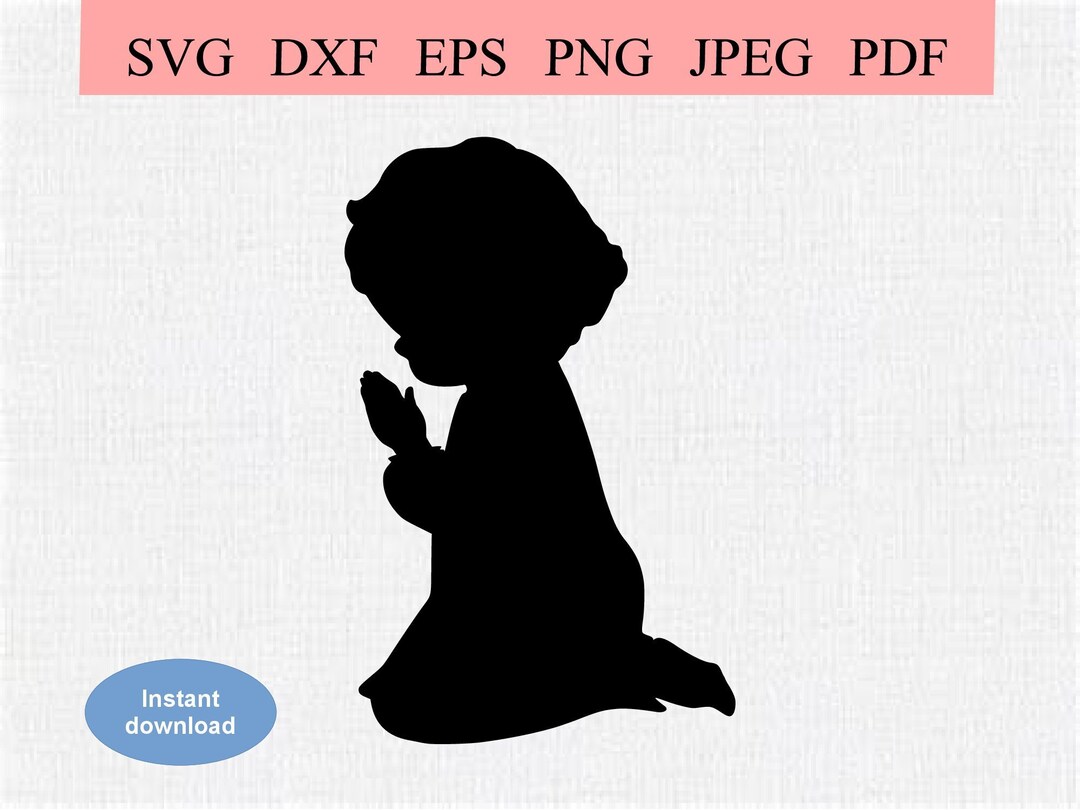 Little Girl Praying / SVG DXF EPS / Little Girl in First Communion ...
