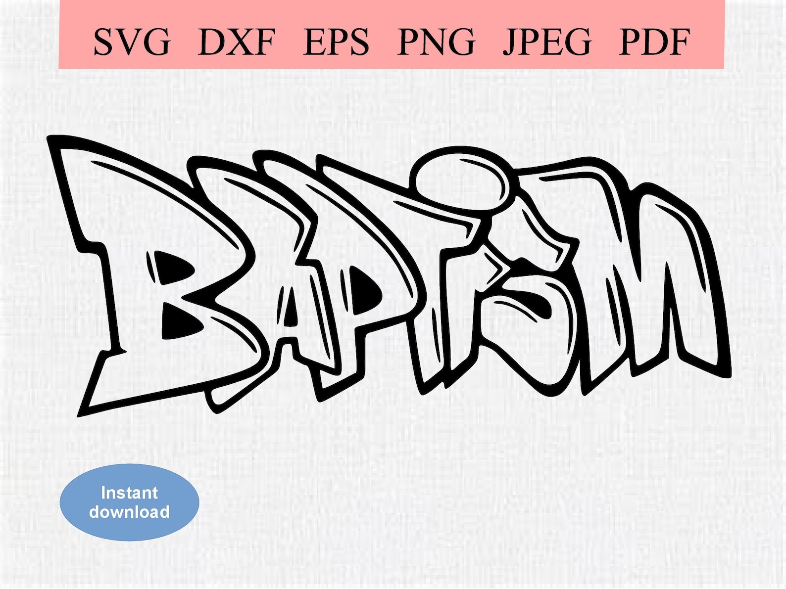 Logo graffiti de baptême / SVG DXF EPS / Annonce de baptême / Signe de ...