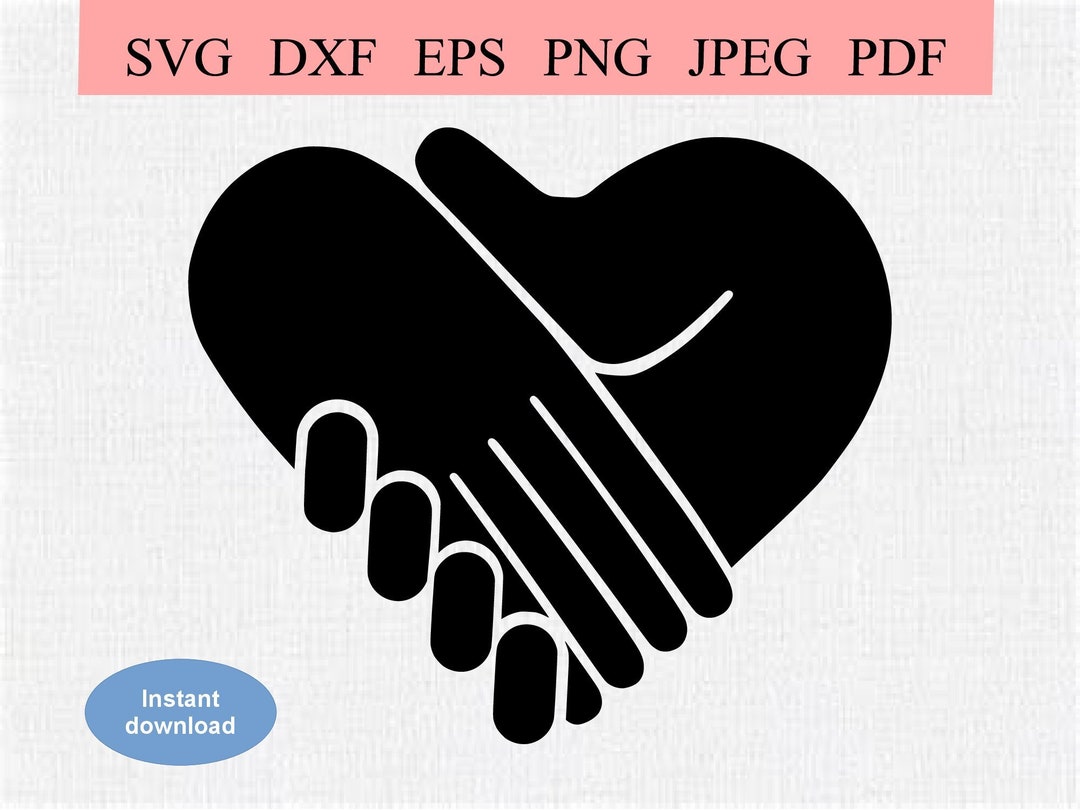 Holding Hands / SVG DXF EPS / Two Abstract Hands Holding a Handshake ...
