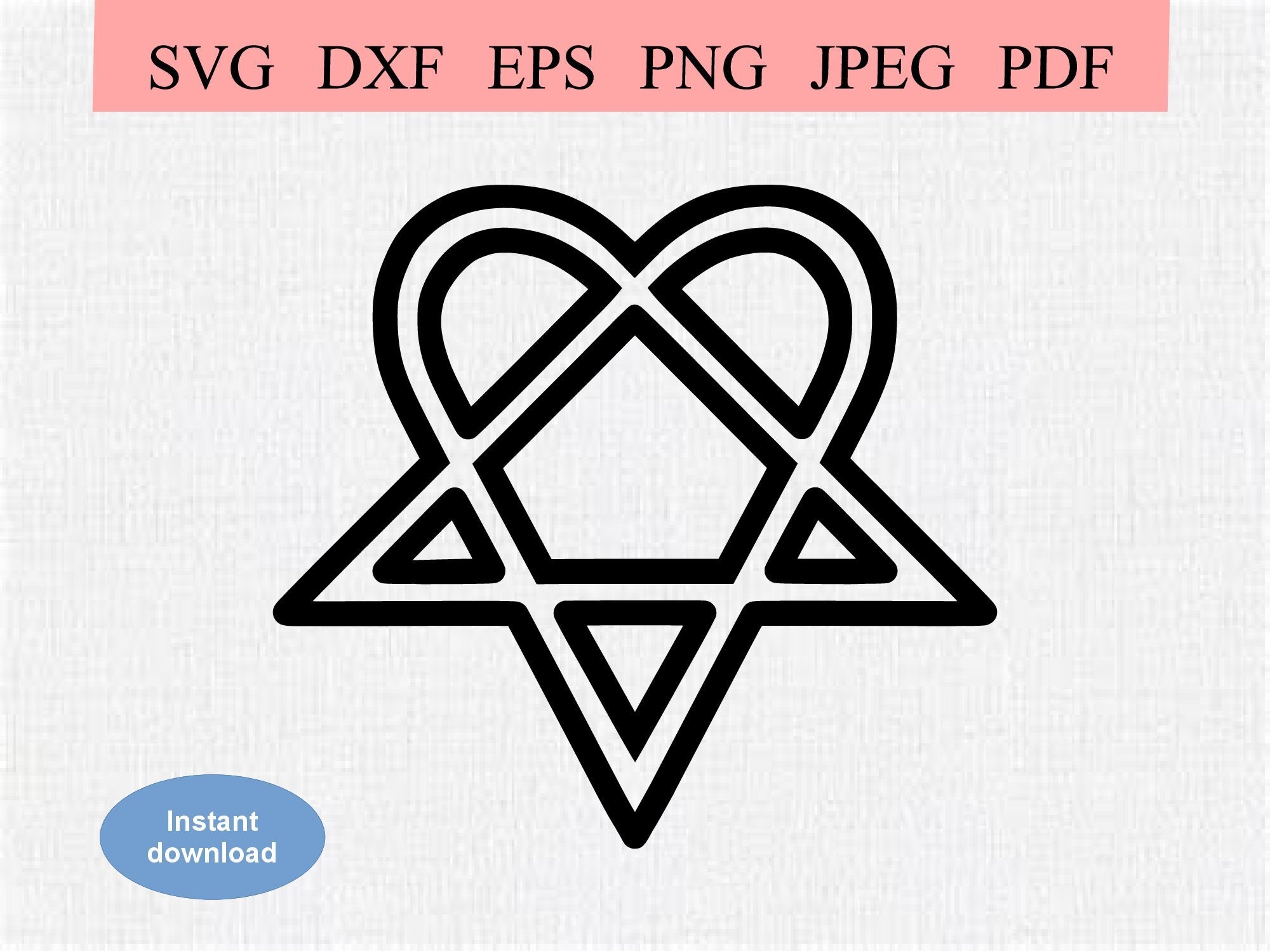 Símbolo de Heartagram / SVG DXF EPS / Corazón combinado con un ...