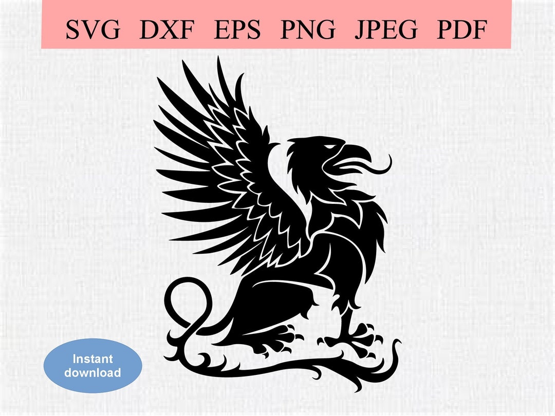 Abstract Griffin / SVG DXF EPS / Sitting Griffin / Half Eagle Half Lion ...