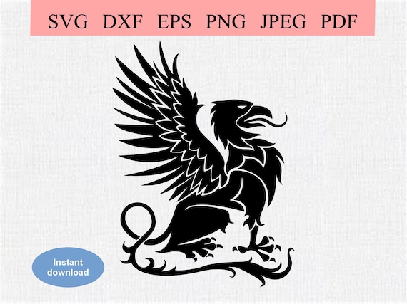 Abstract Griffin / SVG DXF EPS / Sitting Griffin / Half Eagle - Etsy