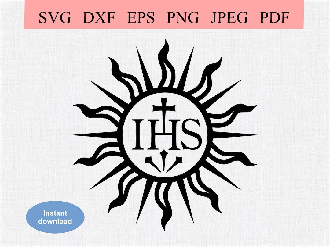 Catholic IHS Symbol / SVG DXF / Iesus Hominum Salvator / Jesus Christ ...