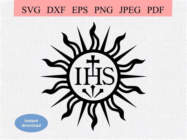 Catholic IHS Symbol / SVG DXF / Iesus Hominum Salvator / Jesus Christ ...
