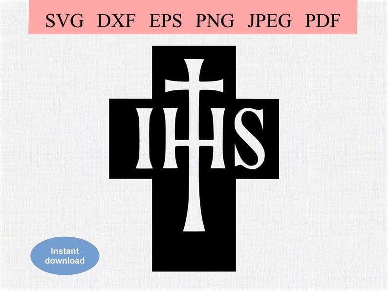 Catholic IHS Symbol / SVG DXF / Iesus Hominum Salvator / Jesus Christ ...