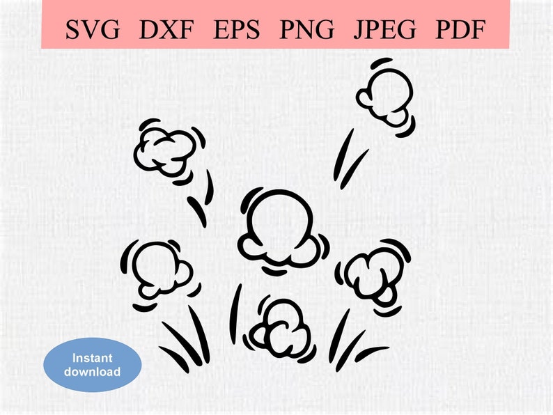 Popping Popcorn / SVG DXF EPS / Abstract Corn Kernels Popping ...