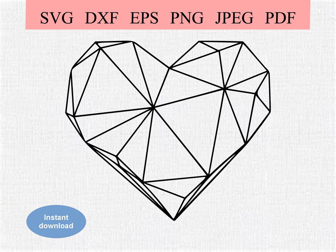 Abstract Geometric Heart / SVG DXF EPS / Geometric Heart Made From ...