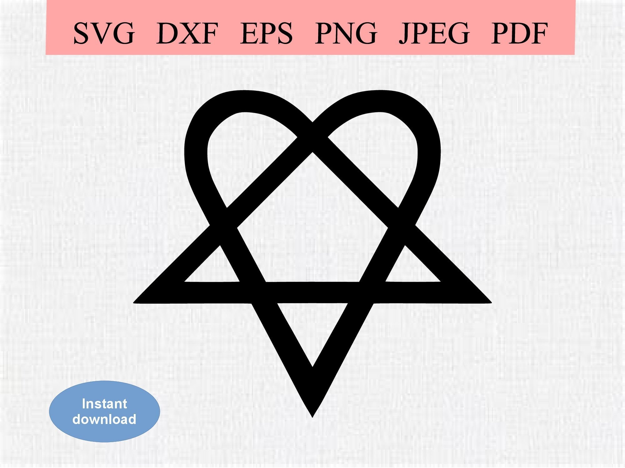 Símbolo de Heartagram / SVG DXF EPS / Corazón combinado con un ...