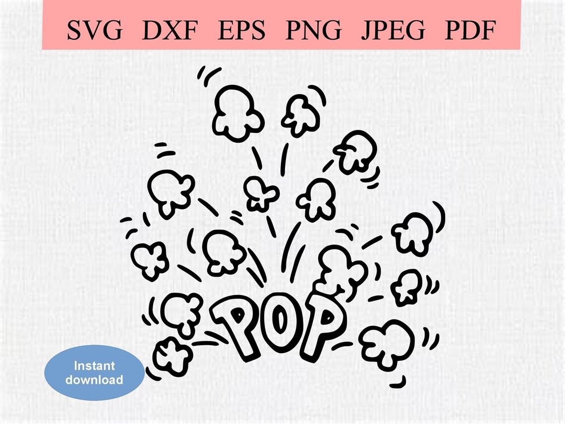 Popping Popcorn / SVG DXF EPS / Abstract Corn Kernels Popping ...