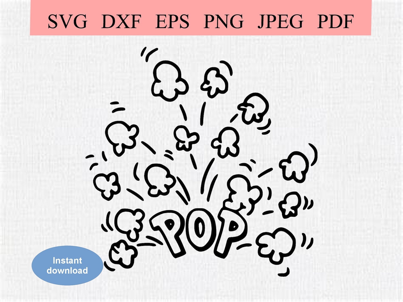 Popping Popcorn / SVG DXF EPS / Abstract Corn Kernels Popping ...
