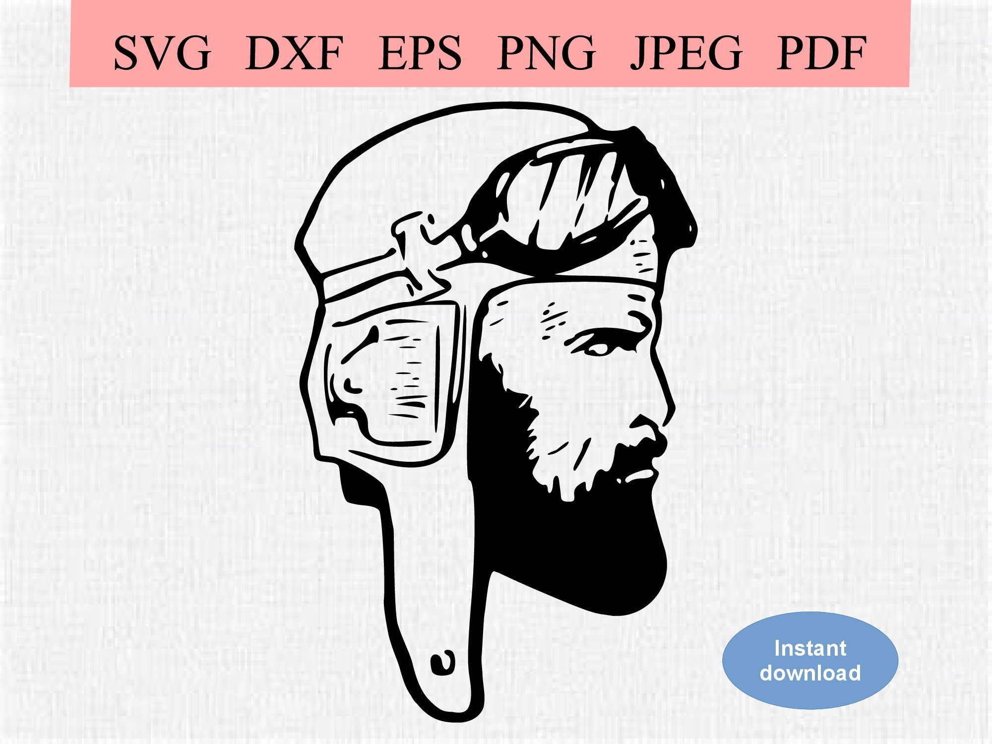 Aviator Pilot Hat, Hand Drawn Art / SVG DXF EPS / Masculine Airline ...