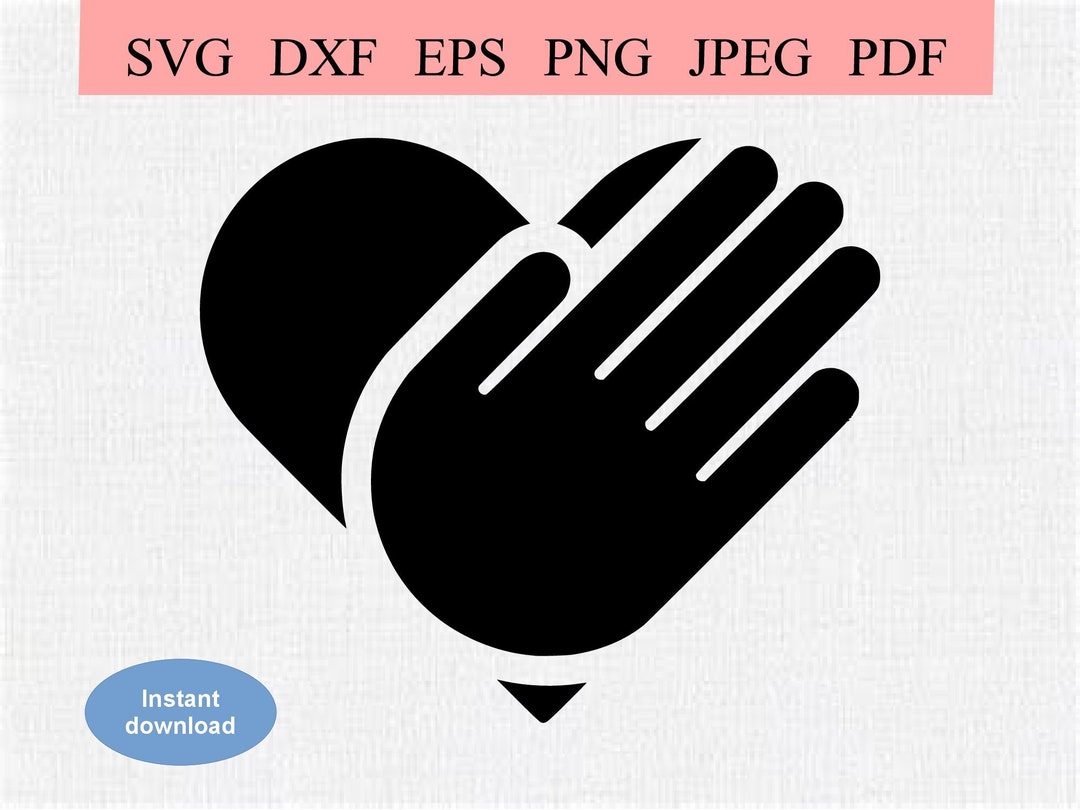 Hand on Heart / SVG DXF EPS / Patriotic Heart / Right Hand Placed on ...