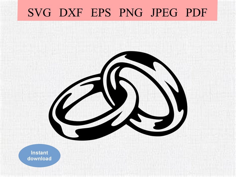 Wedding Rings / SVG DXF EPS / Interlocking Wedding Rings / Wedding Day ...