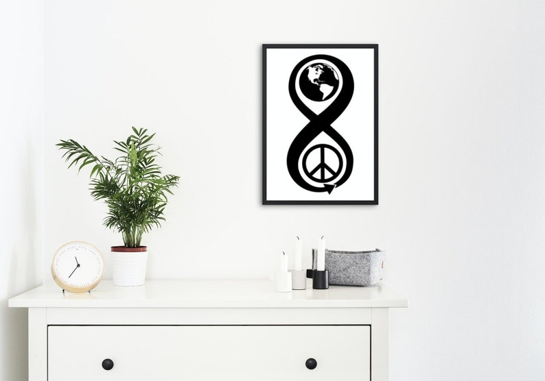 Peace for Eternity / SVG DXF EPS / Vertical Infinity Loop With Earth ...