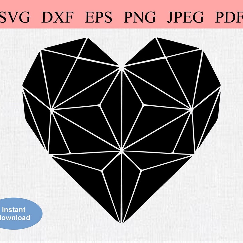 Geometric Heart - Etsy