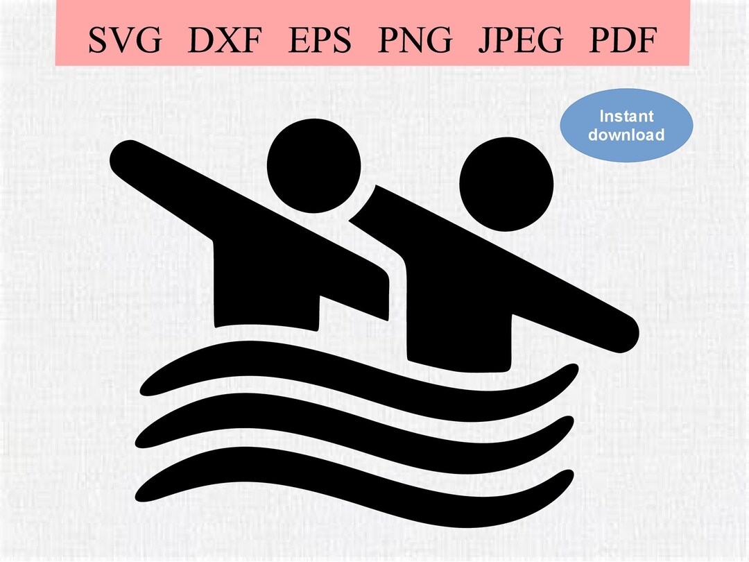 Synchronized Swimming / SVG DXF EPS / Two Synchronized Swimmers Over ...
