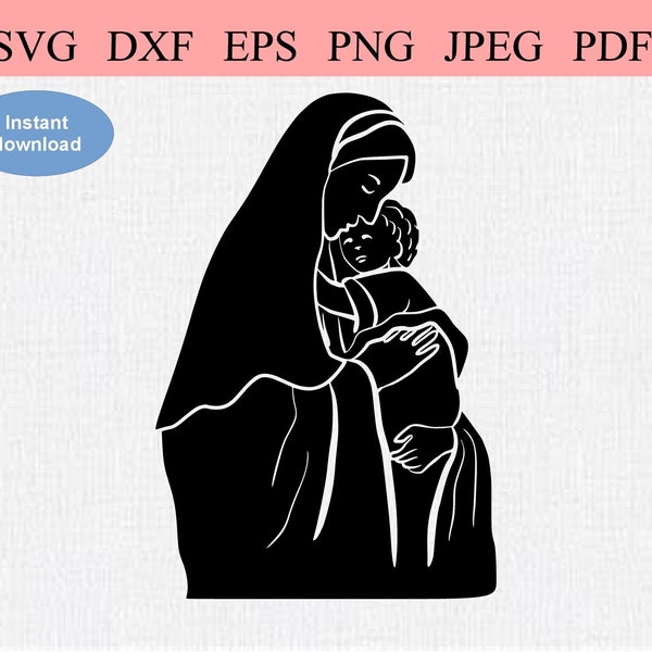 Madonna and Child Svg - Etsy