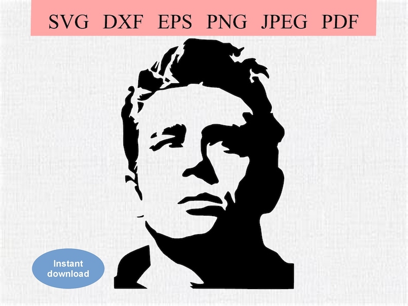 James Dean Head, 1950s / SVG DXF EPS / Face of James Dean, American ...