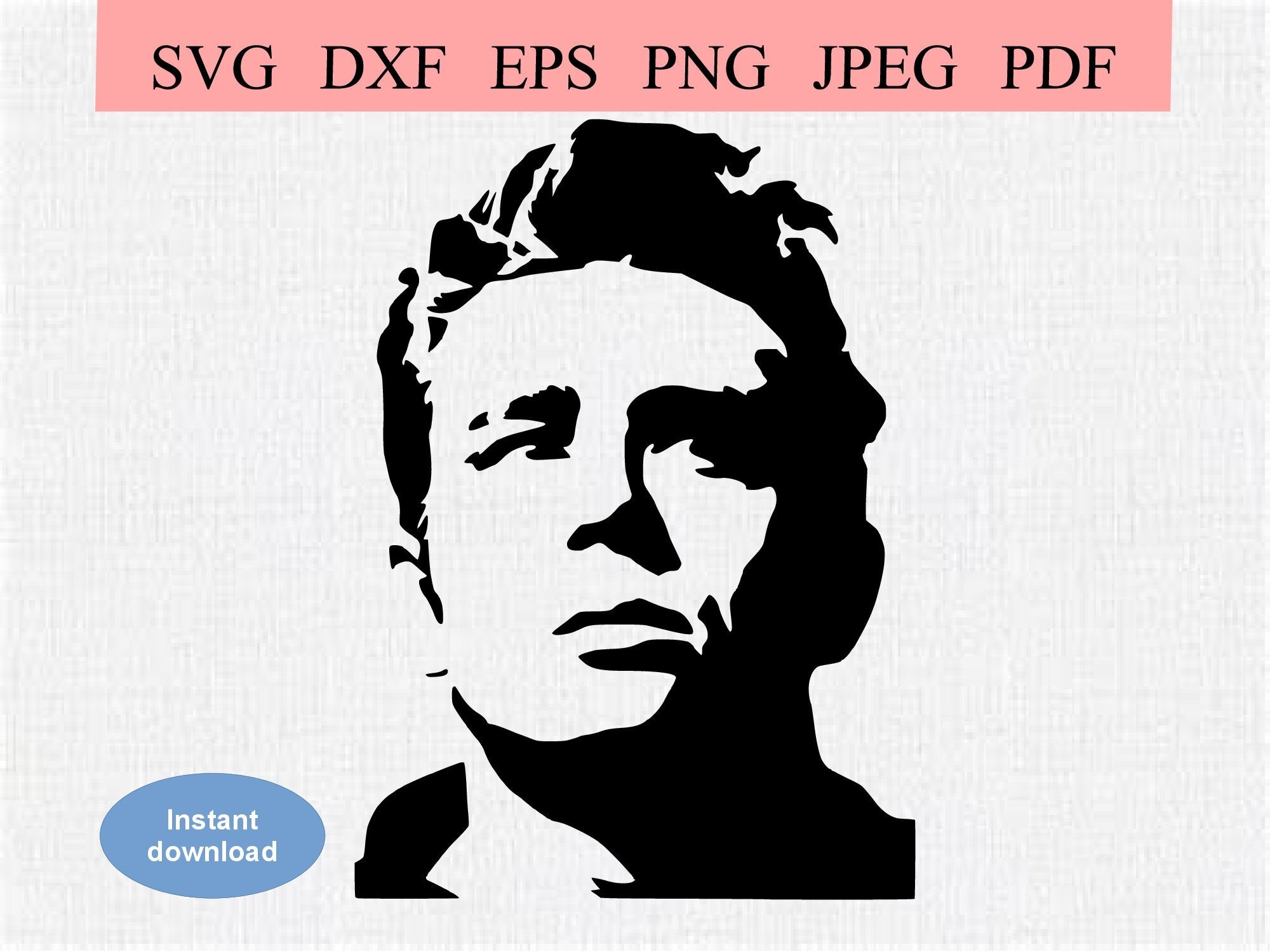 James Dean Head, 1950s / SVG DXF EPS / Face of James Dean, American ...