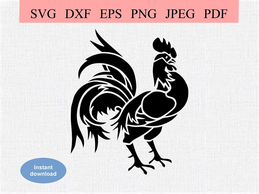 Abstract Rooster Chicken / SVG DXF EPS / Geometric Proud Rooster ...