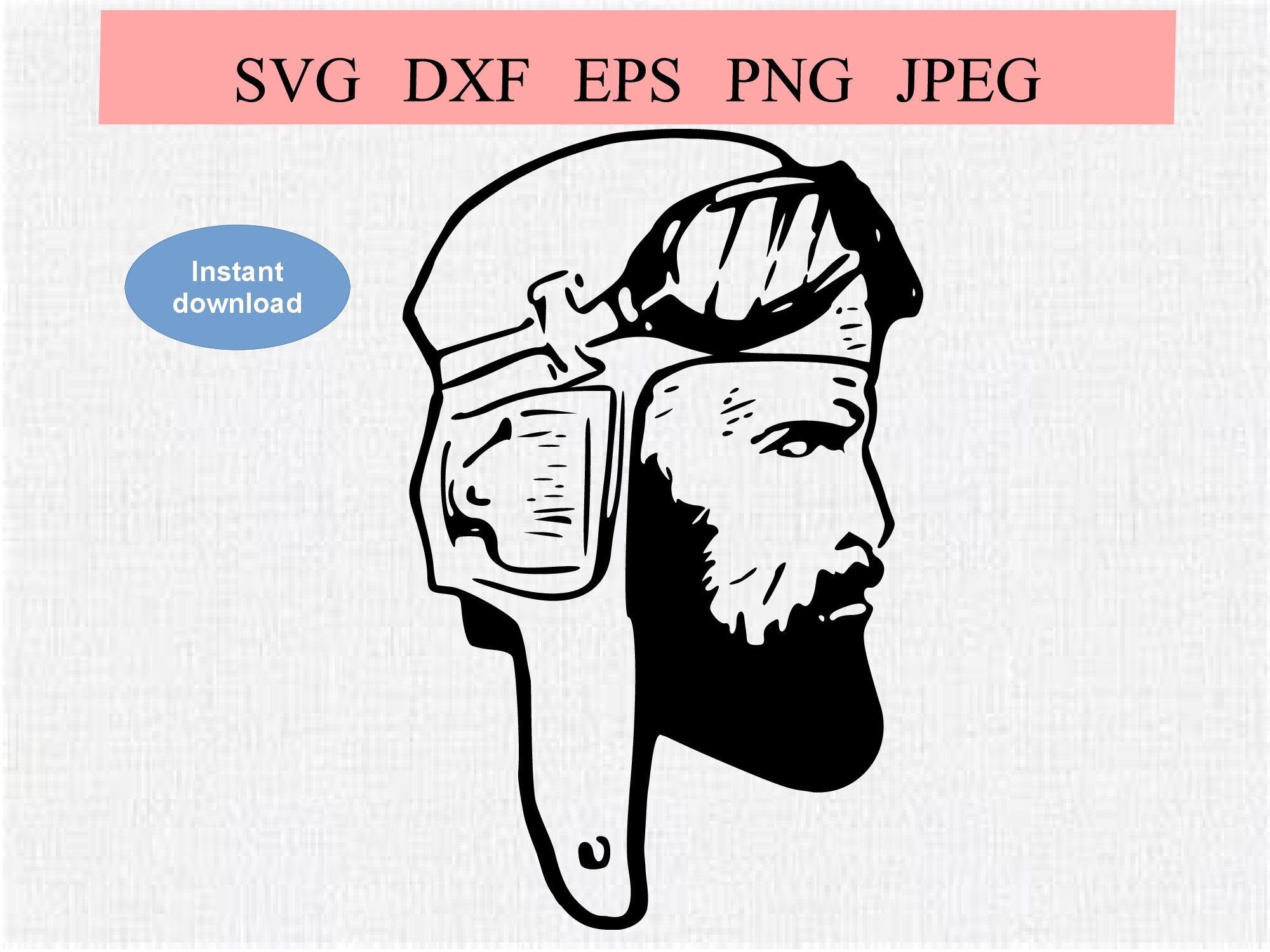 Aviator Pilot Hat Hand Drawn Art / SVG DXF EPS / Masculine | Etsy