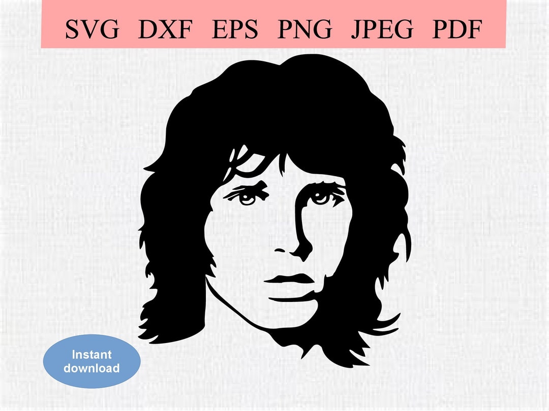 Jim Morrison Head, 1960s / SVG DXF EPS / Face of Jim Morrison, American ...