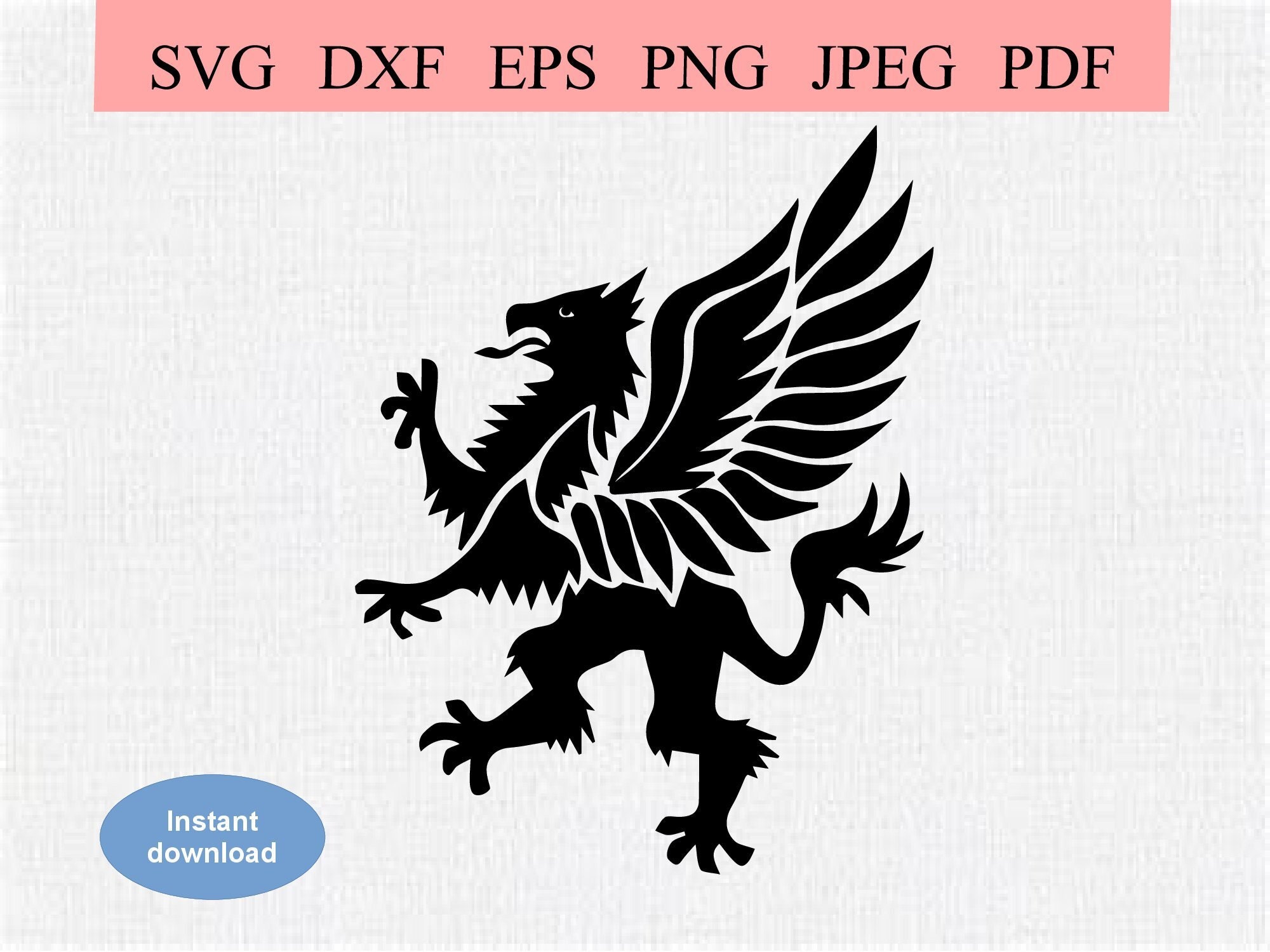 Abstract Griffin / SVG DXF EPS / Fierce Griffin / Half Eagle Half Lion ...