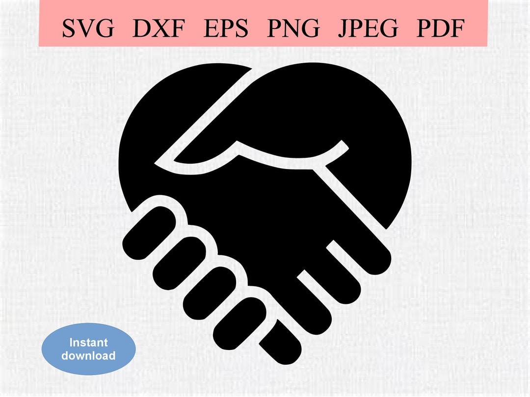 Holding Hands / SVG DXF EPS / Two Hands Holding a Handshake Inside a ...