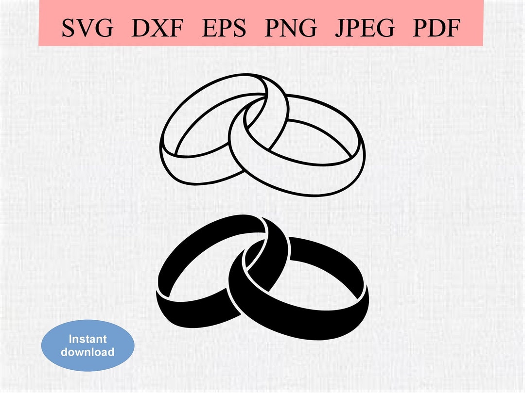 Wedding Rings / SVG DXF EPS / Interlocking Wedding Rings / Wedding Day ...