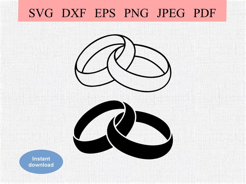 Wedding Rings / SVG DXF EPS / Interlocking Wedding Rings / - Etsy