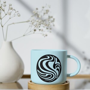 Abstract Full Moon / SVG DXF EPS / Abstract Circle With Water Waves ...