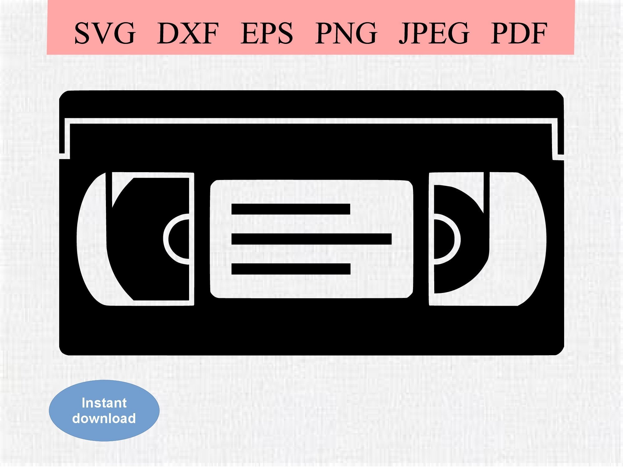 VHS Tape / SVG / Abstract Videotape / Geometric 1980's Videotape / 80's ...