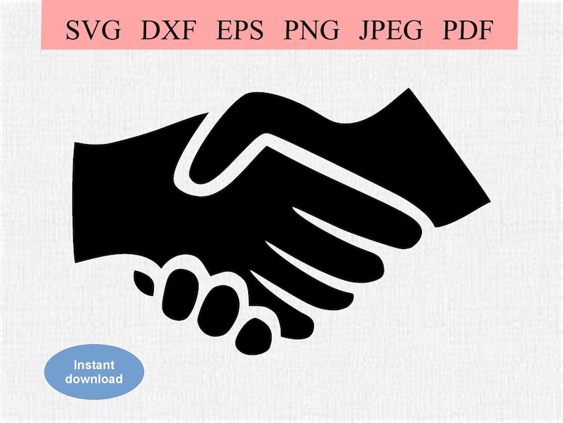 Firm Natural Handshake / SVG DXF EPS / Two Abstract Hands Holding a ...