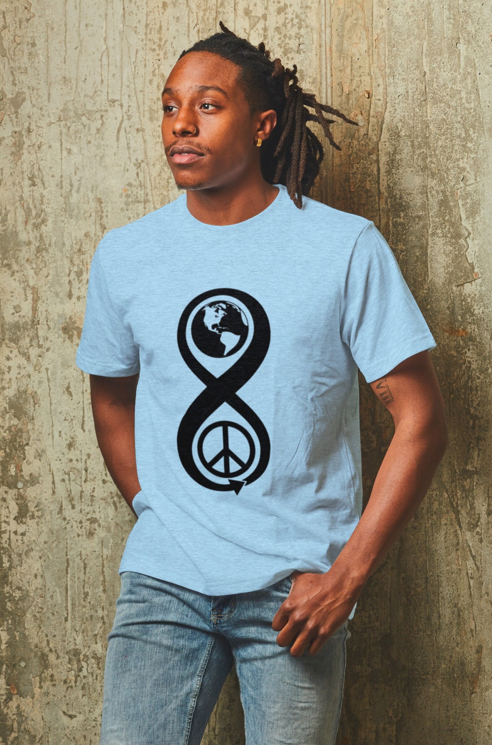 Peace for Eternity / SVG DXF EPS / Vertical Infinity Loop With Earth ...