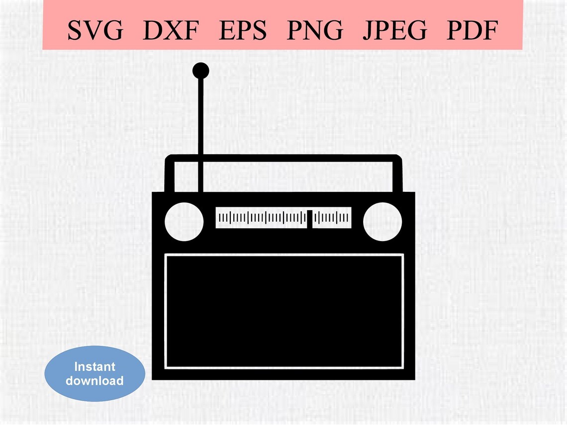 Retro Radio / SVG DXF EPS / Abstract Vintage Radio With Antenna ...