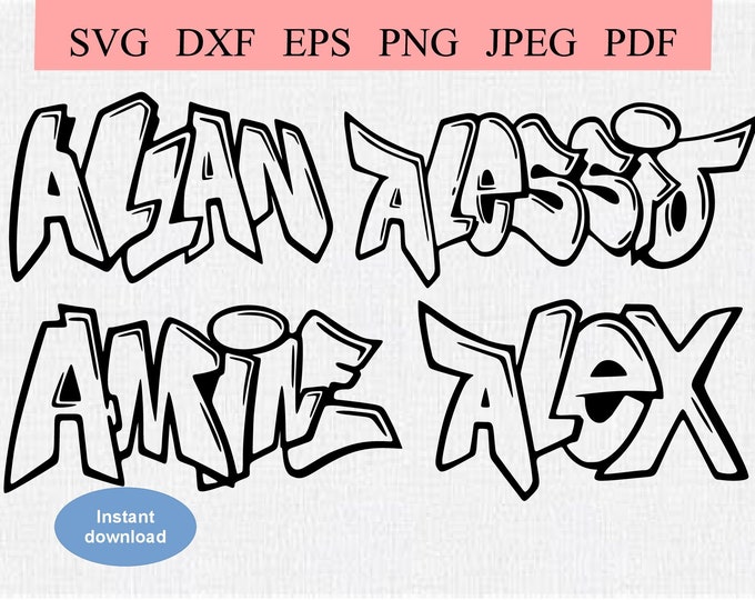 Chloe Alexis April Alba / Graffiti Names / SVG DXF EPS / Women's Names ...