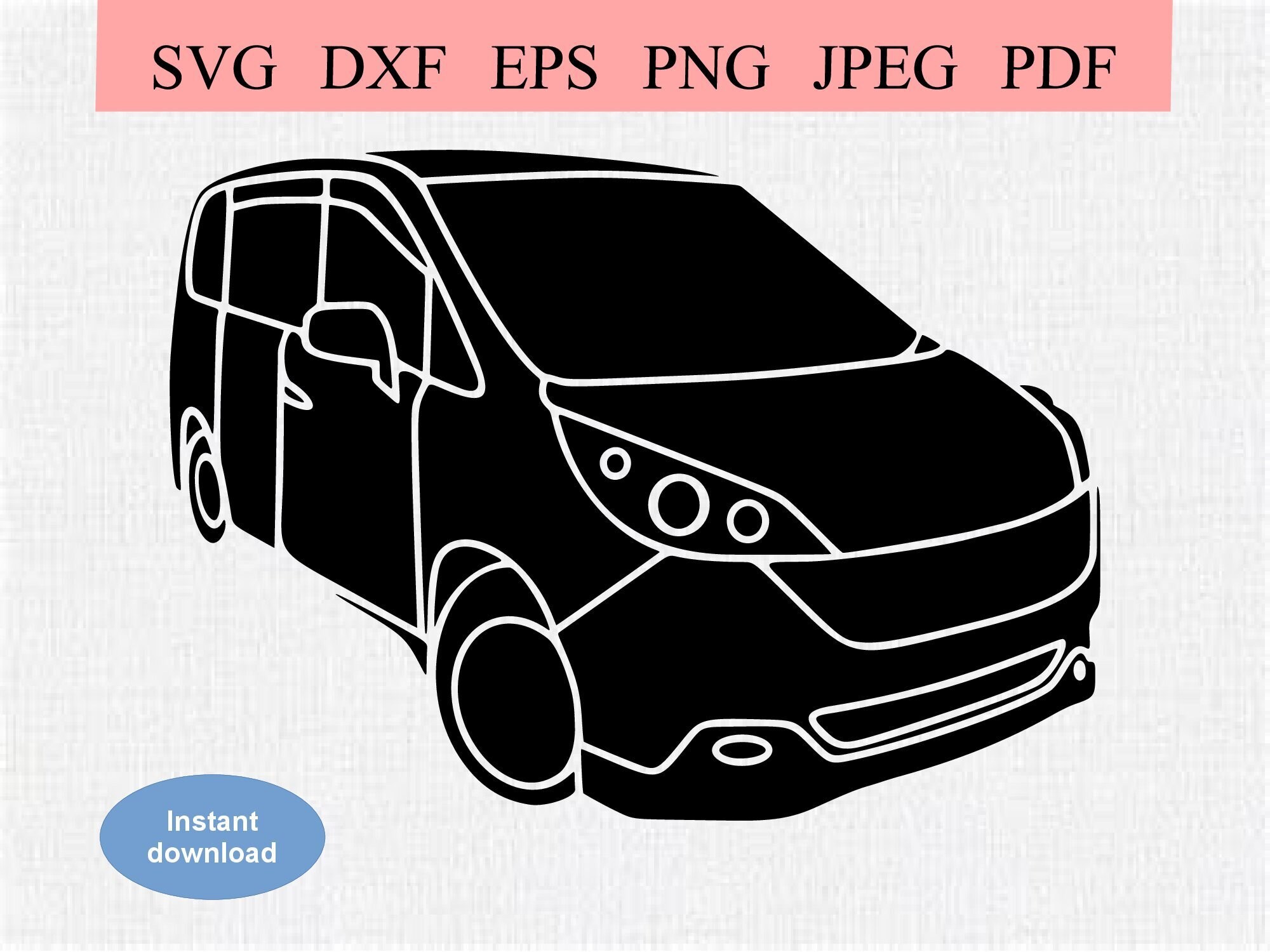 Minivan Family Van / SVG DXF EPS / Minivan for the Whole - Etsy