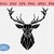 Geometric Deer Head / SVG DXF EPS / Male Deer Head With Big Antlers / Abstract Stag Design ...