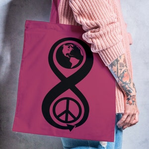 Peace for Eternity / SVG DXF EPS / Vertical Infinity Loop With Earth ...