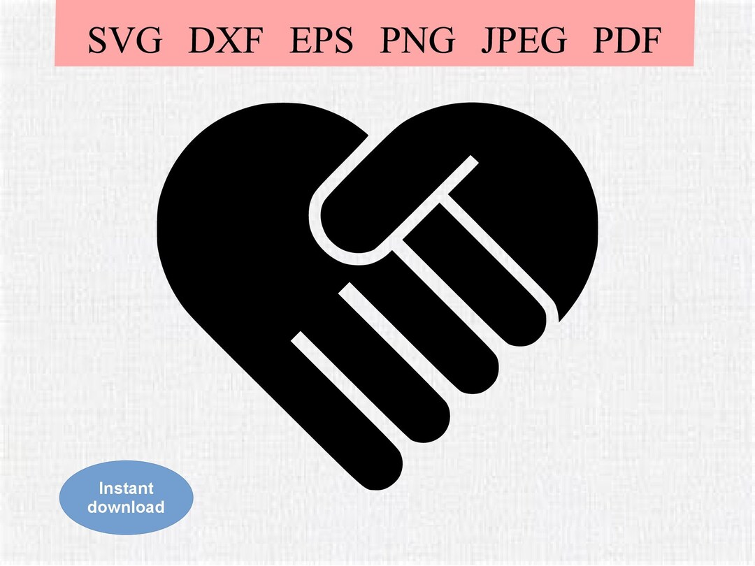 Holding Hands / SVG DXF EPS / Two Abstract Hands Holding a Handshake ...
