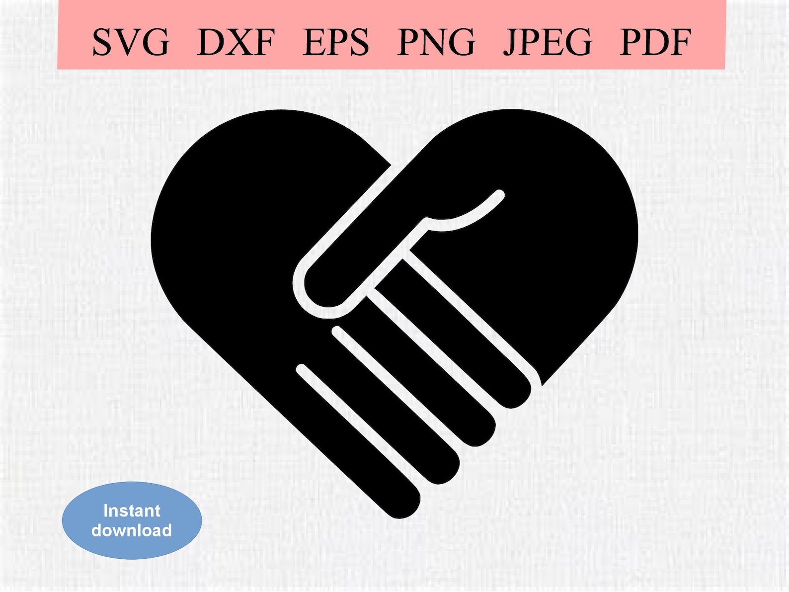 Holding Hands / SVG DXF EPS / Two Abstract Hands Holding a Handshake ...