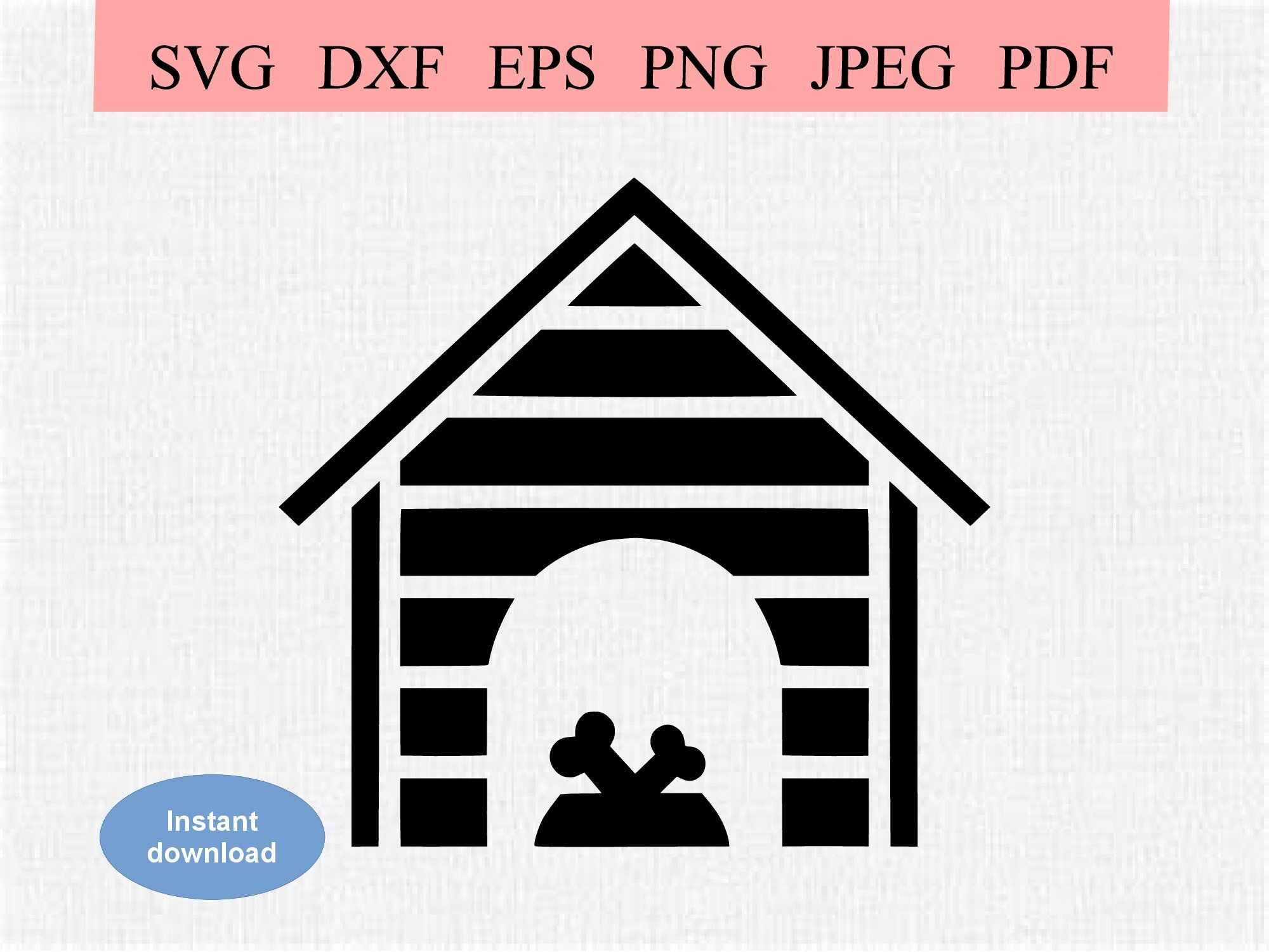 Doghouse / SVG DXF EPS / Abstract Doghouse With a Doggie Food Bowl ...