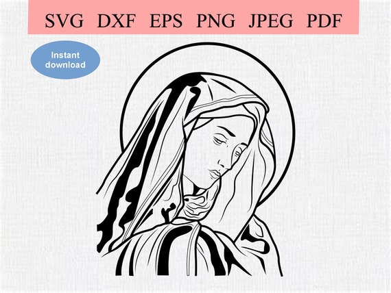Cara de Virgen María / SVG DXF EPS / Cabeza de Madonna - Etsy México