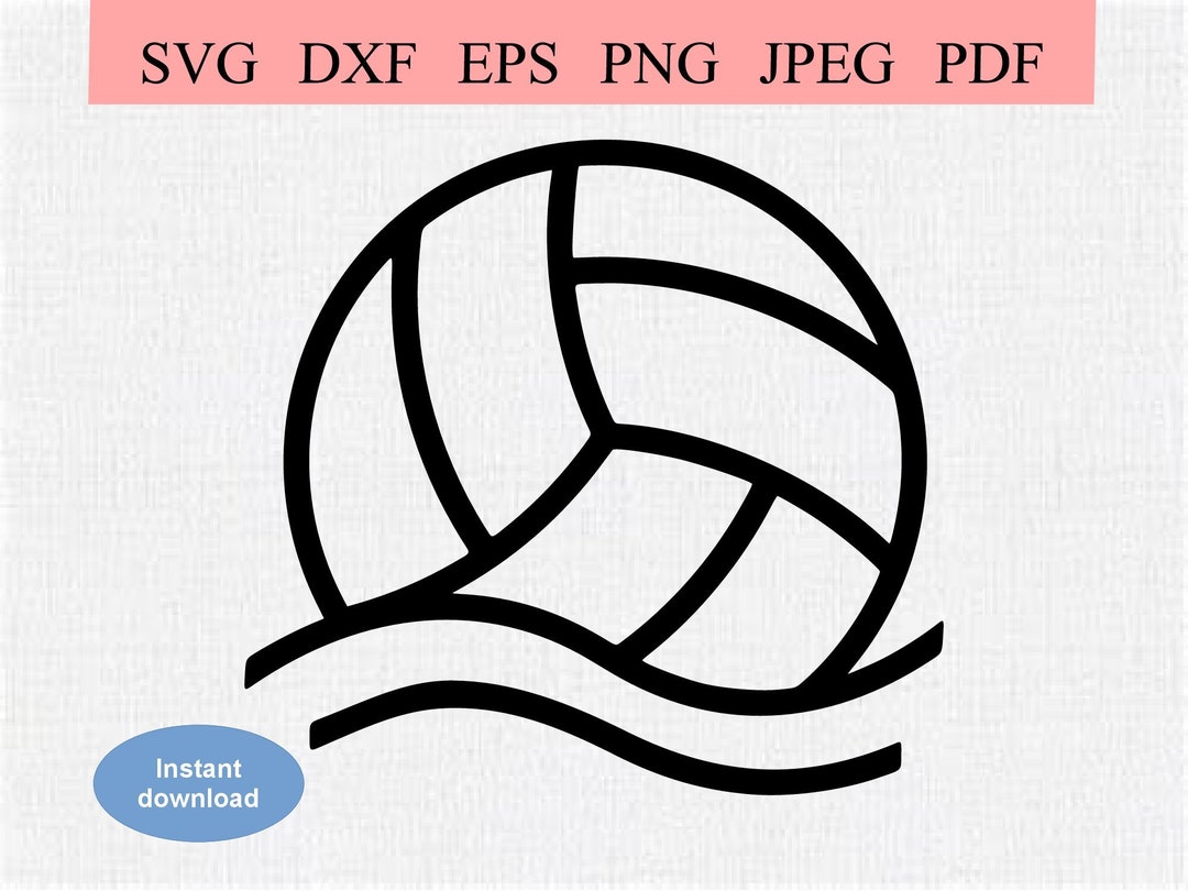 Water Polo Sport / SVG DXF EPS / Water Polo Ball Over Water Waves ...