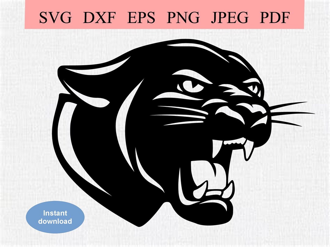 Black Panther Lioness / SVG DXF EPS / Abstract Wild Cougar Head ...