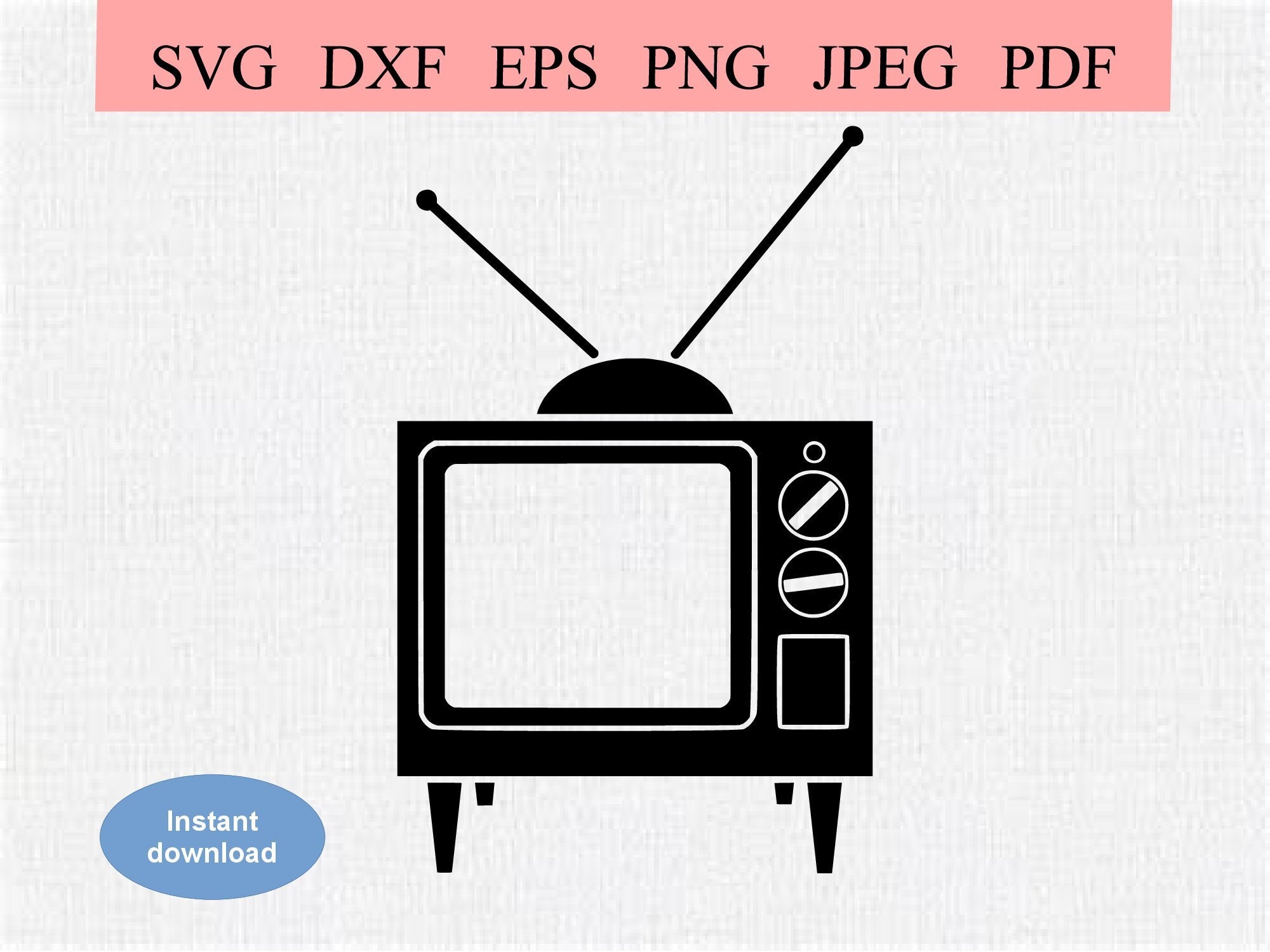 Simple Retro TV / SVG / Abstract Vintage Television Antennae ...