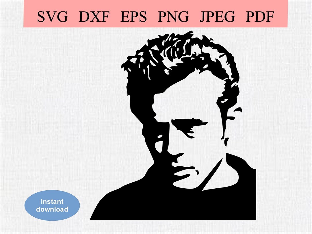 James Dean Visage, 1950s / SVG DXF EPS / Face of James Dean, American ...