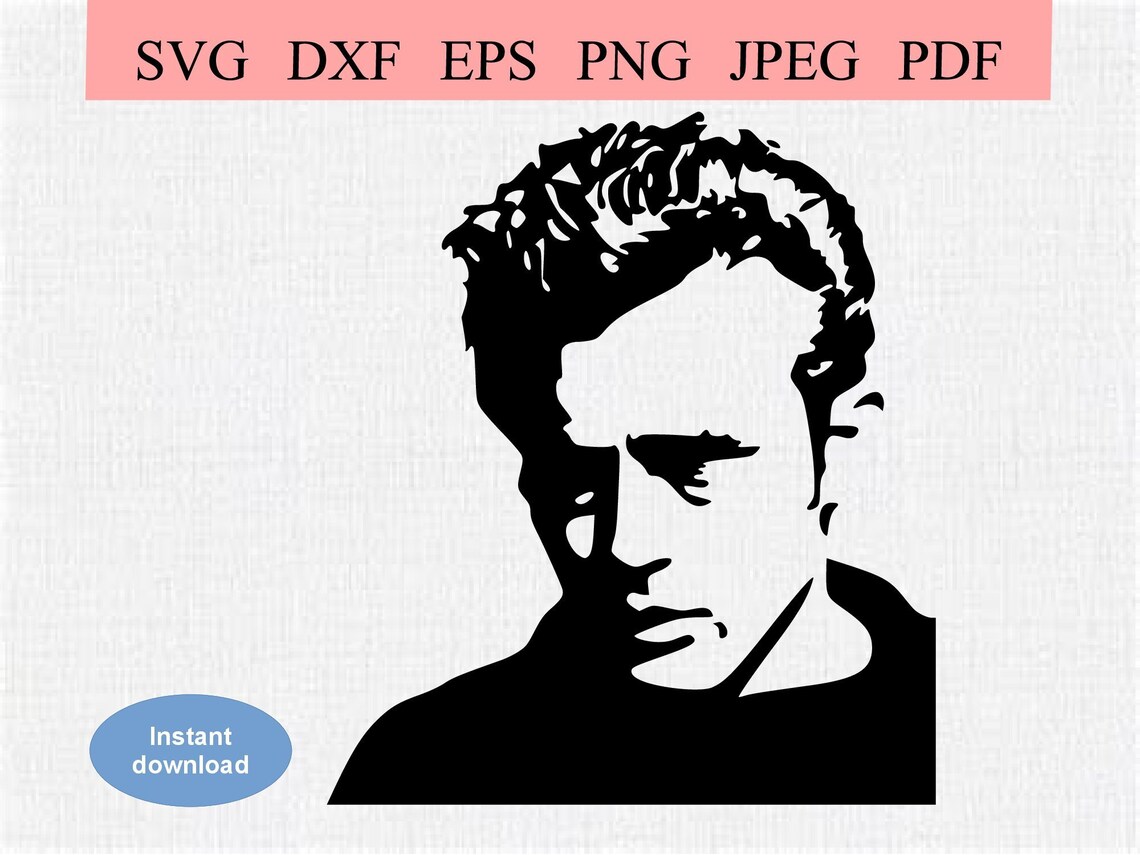 James Dean Visage, 1950s / SVG DXF EPS / Face of James Dean, American ...